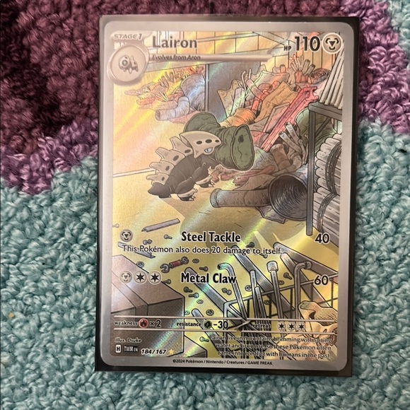 Pokemon | Toys | Lairon Pokmon Card With Holographic Design | Poshmark